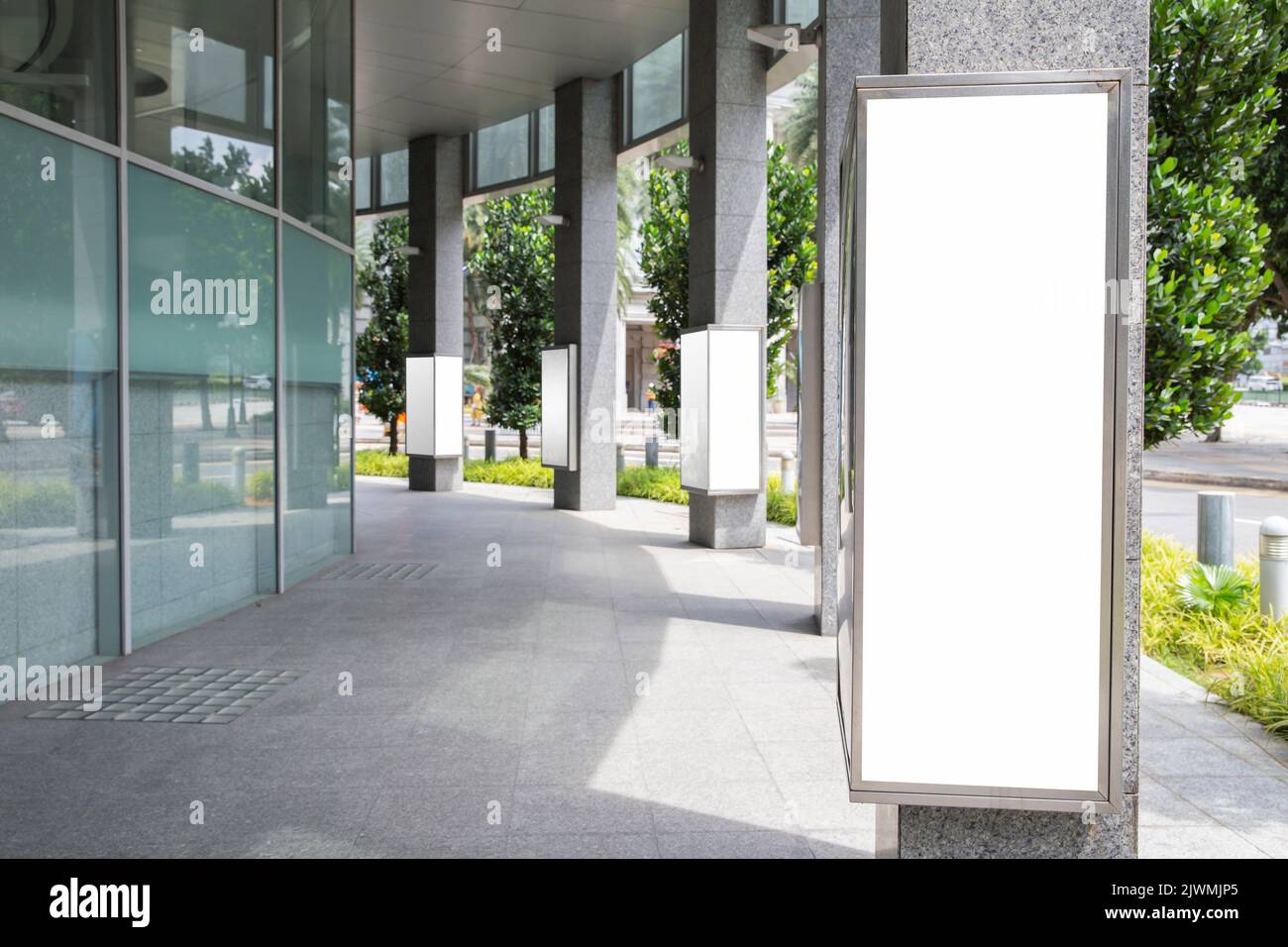 Digital Media blank mock up advertising billboard in street walk, blank ...