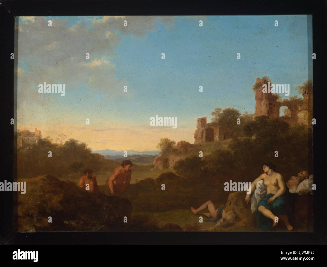 Satyrs and sleeping nymphs against Italian landscape. Poelenburch ...