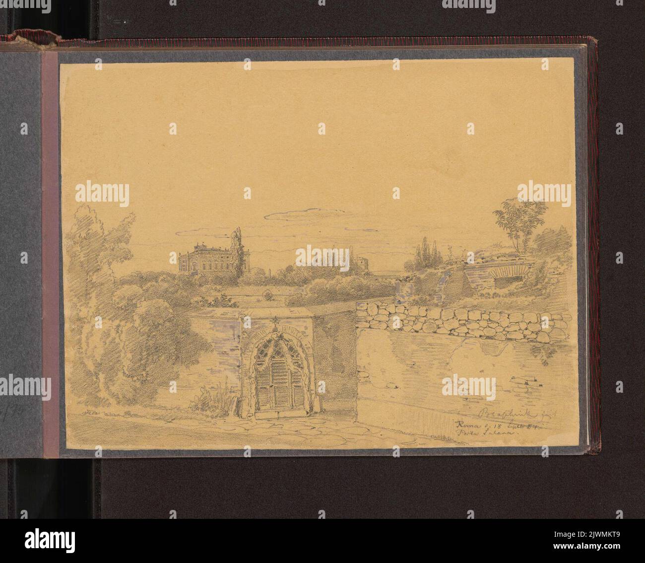 Villa Albani and gardens from the side of Porta Salaria in Rome ...