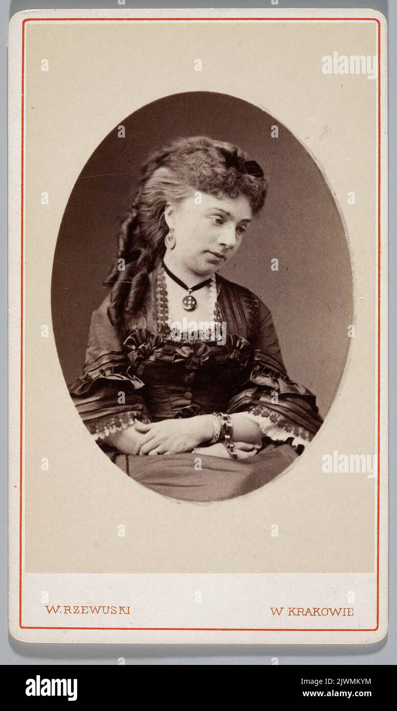 Portrait of a woman (from the waist upwards, oval). Rzewuski, Walery ...