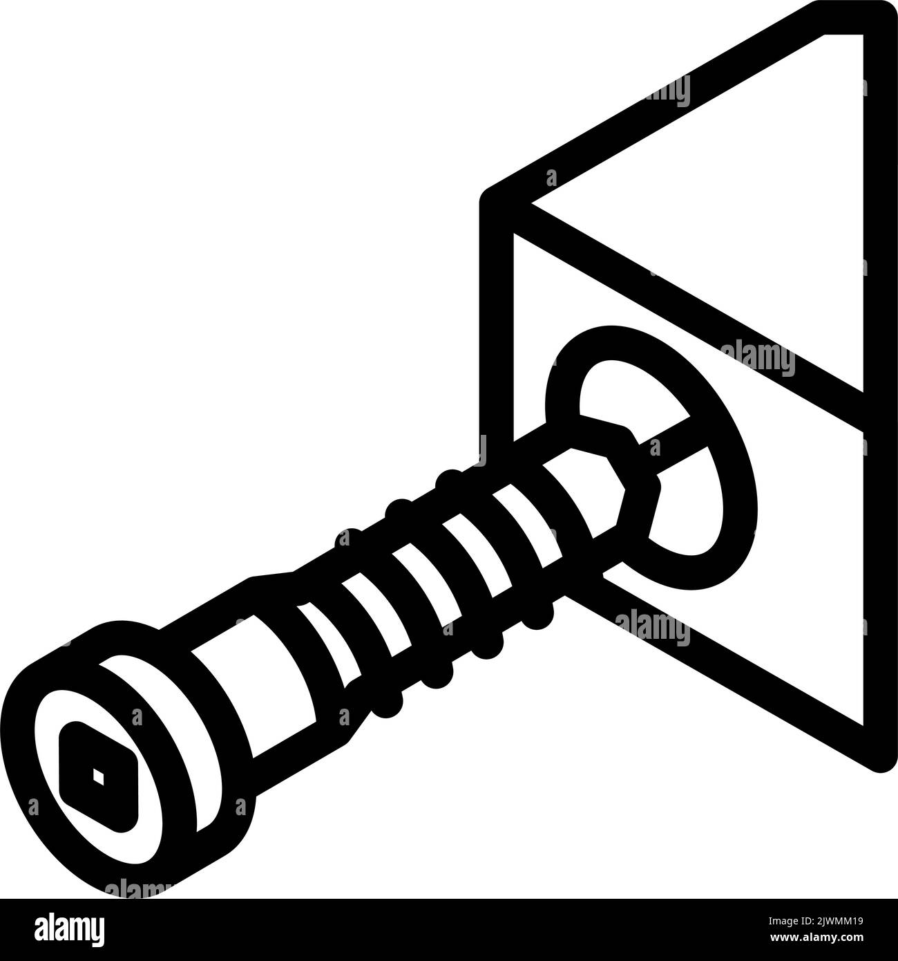 insert metal screw assembly furniture line icon vector illustration ...