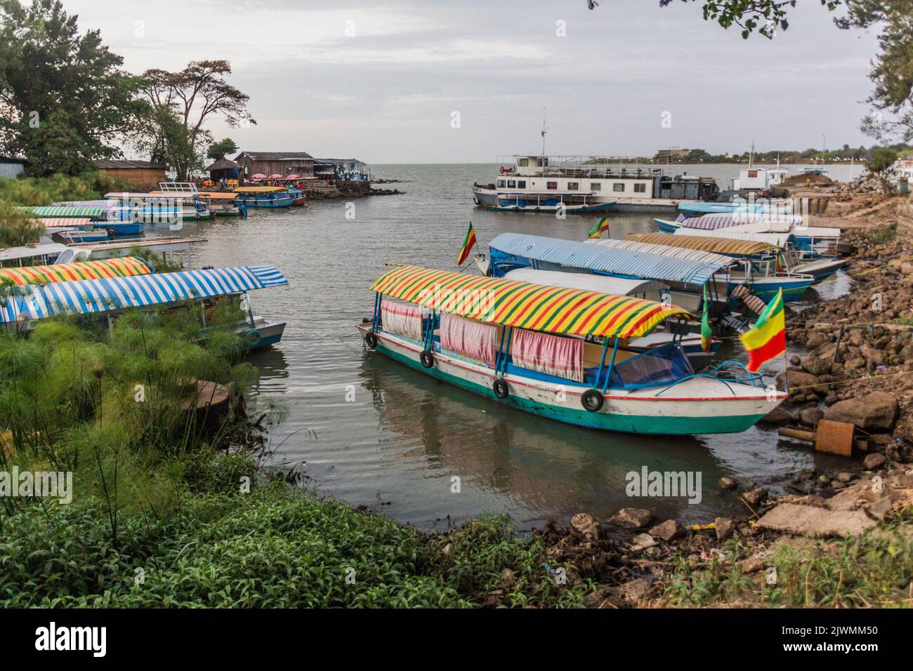Small boats in Bahir Dar, Ethiopia Stock Photo - Alamy