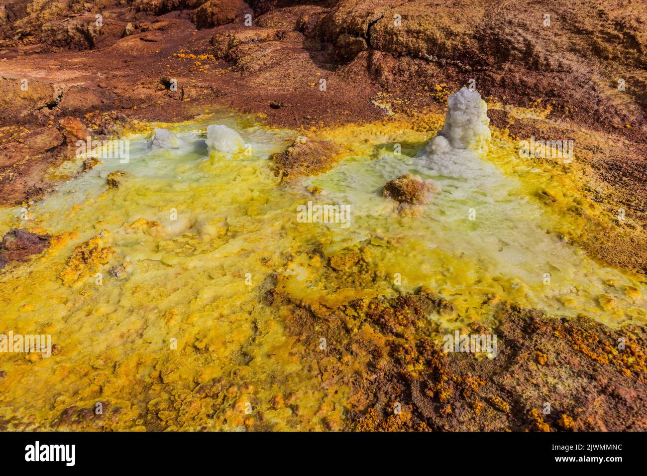 Small sulfuric spring in Dallol volcanic area, Danakil depression ...