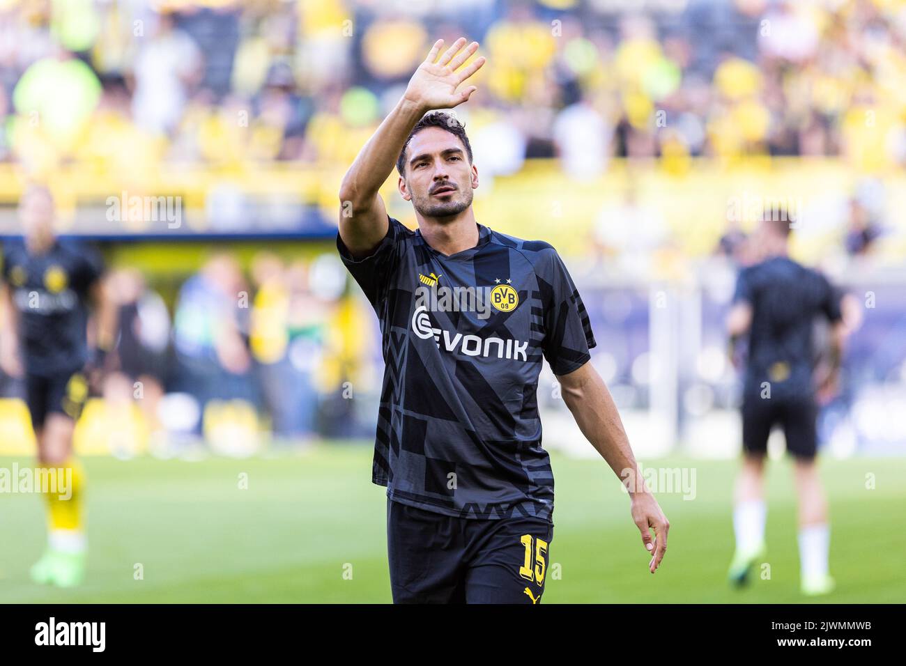 Dortmund, Germany. 06th Sep, 2022. Mats Hummels (15) of Dortmund is ...