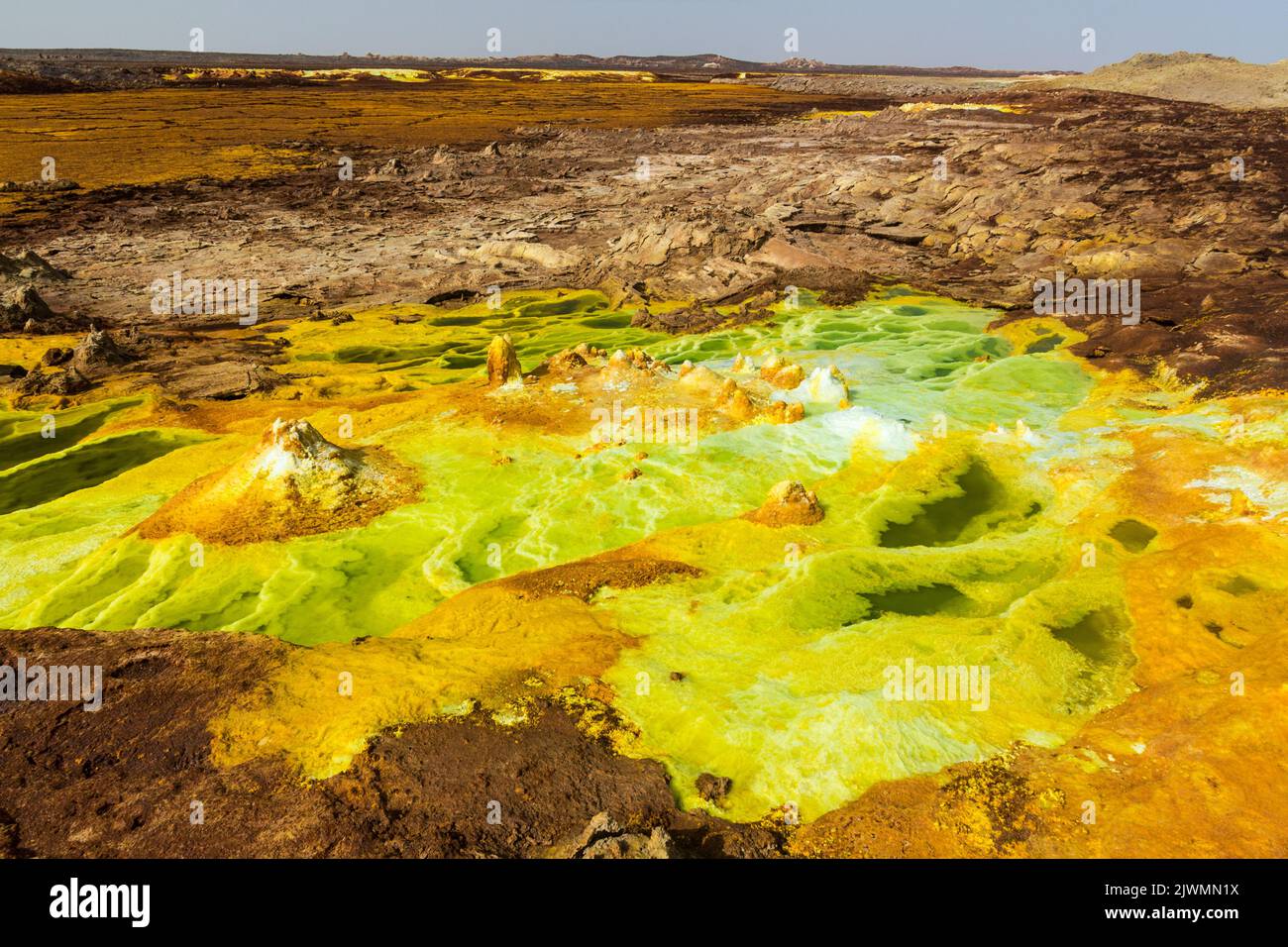 Colorful sulfuric springs in Dallol volcanic area, Danakil depression ...