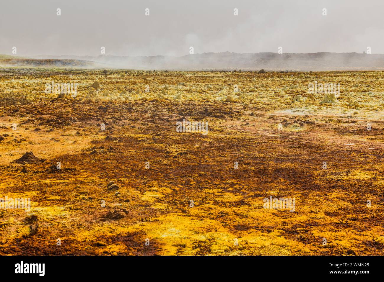 Colorful sulfuric landscape of Dallol volcanic area, Danakil depression ...