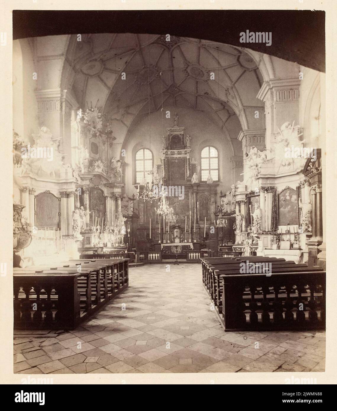 Vilnius – church of St. Michael, interior, main aisle towards the altar ...