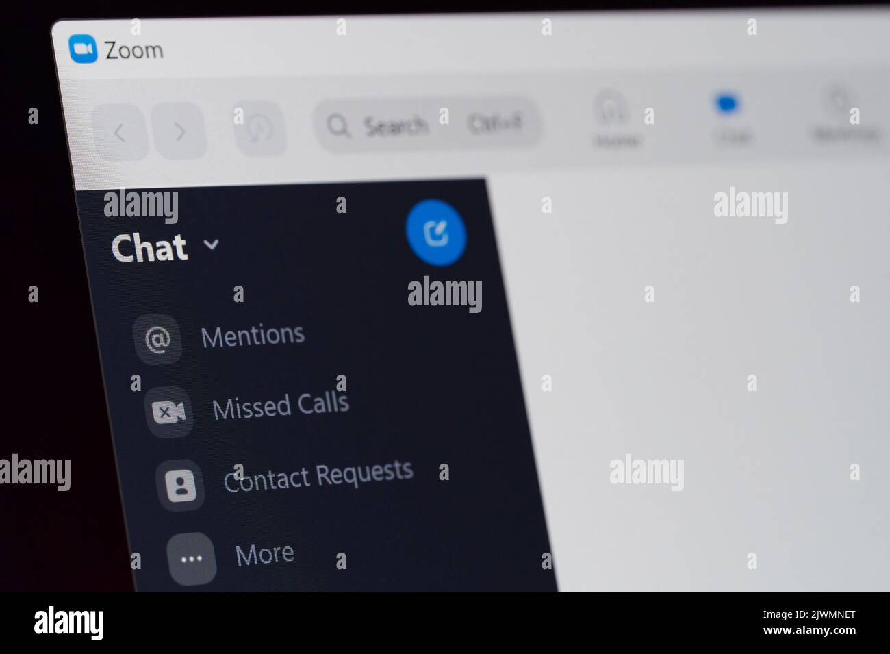 New york, USA - september 1, 2022: Using Zoom app for chatting on ...