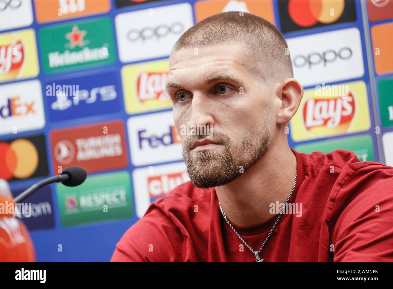 Leverkusen's Robert Andrich pictured during a press conference of ...