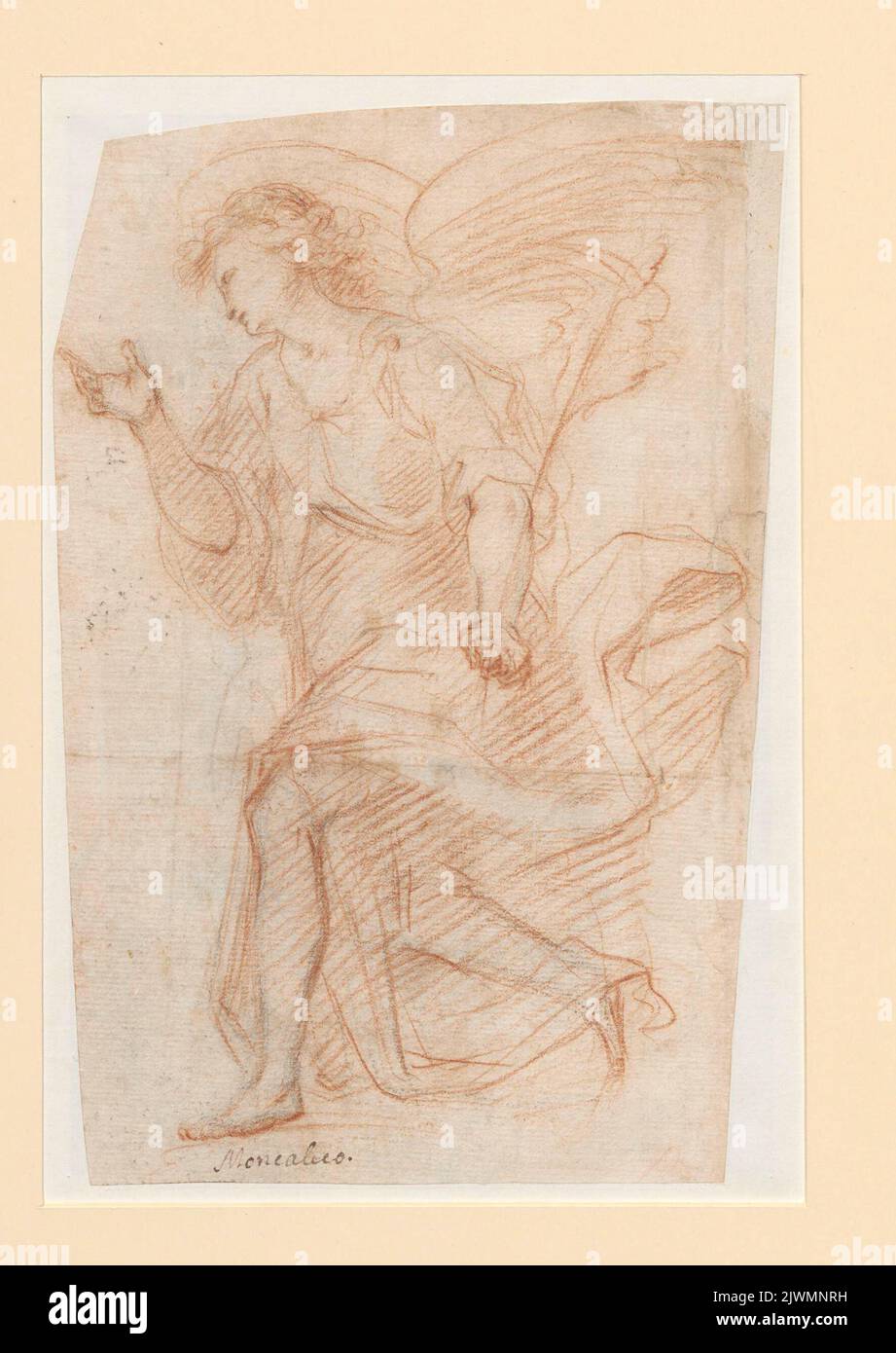 Angel: sketch for the Annunciation; verso: fragment of drapery. Caccia ...
