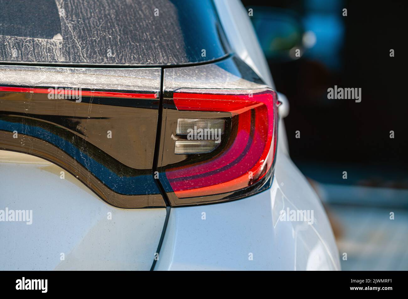 Closeup rear lights of the car, modern light element Stock Photo - Alamy