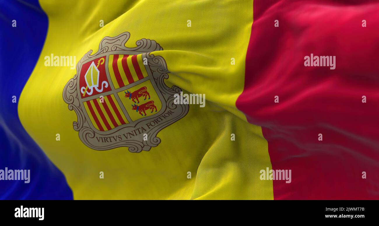Principality of andorra flag waving hi-res stock photography and images ...