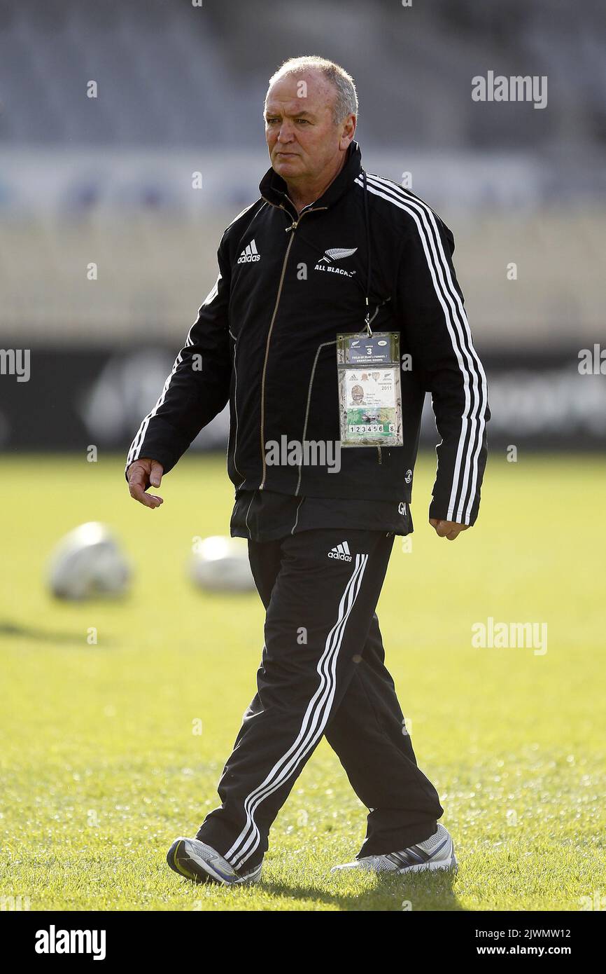 All Blacks coach Graham Henry looks on at the New Zealan rugby teams ...