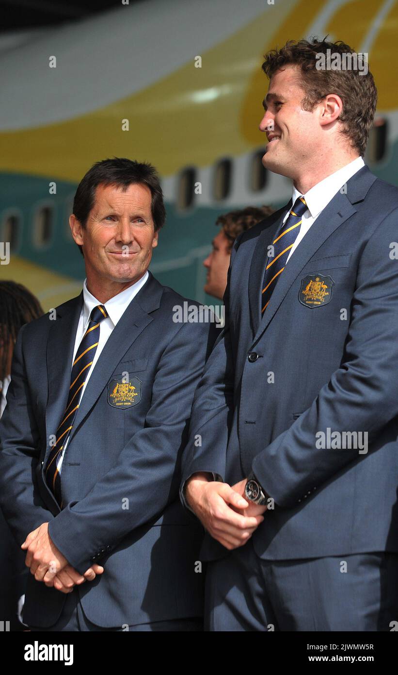 The Australian Rugby Union coach, Robbie Deans (left), and new captain ...