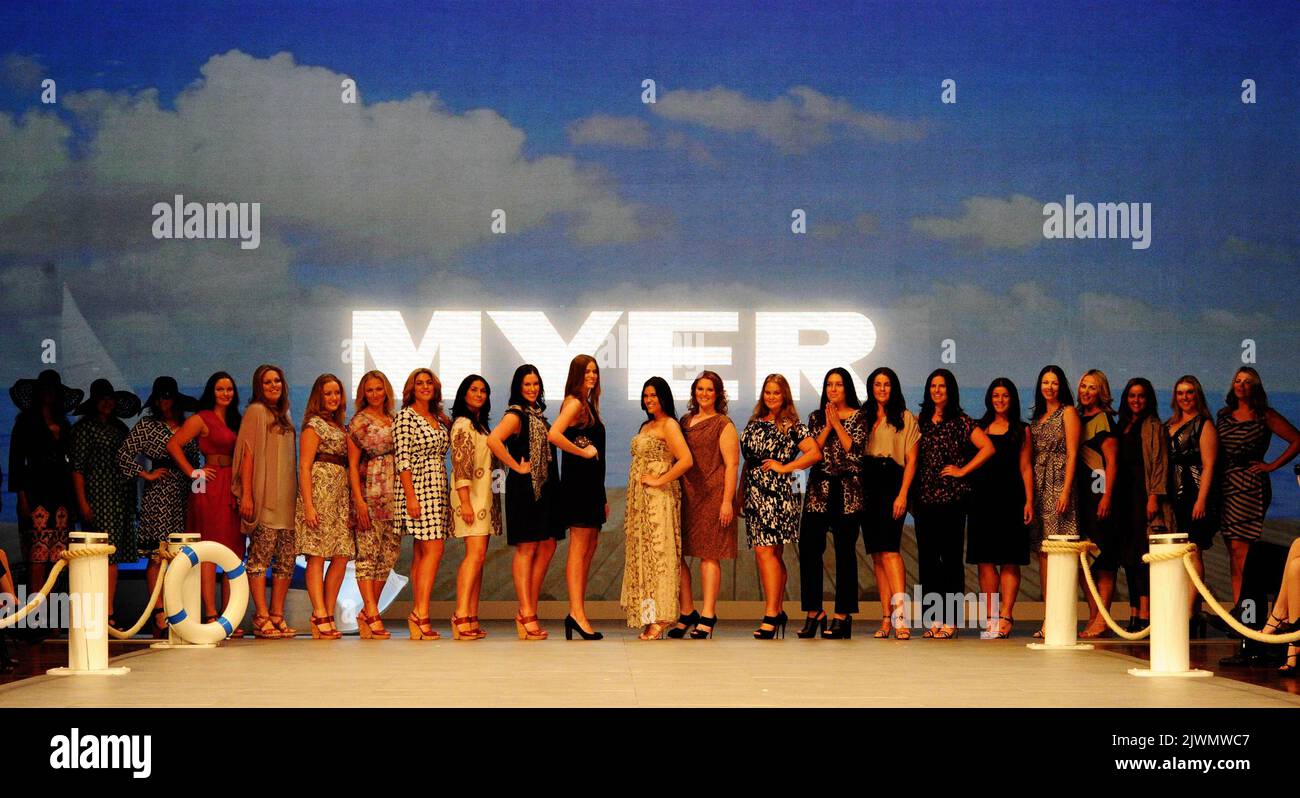Plus sized models on the catwalk for Myer during the 'Big is Beautiful ...