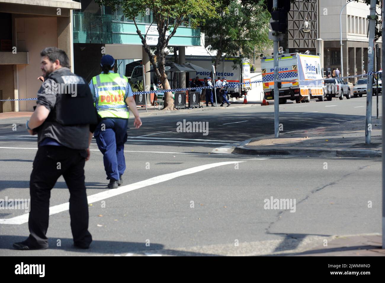 The scene near a building where man who is reported to have taken a ...