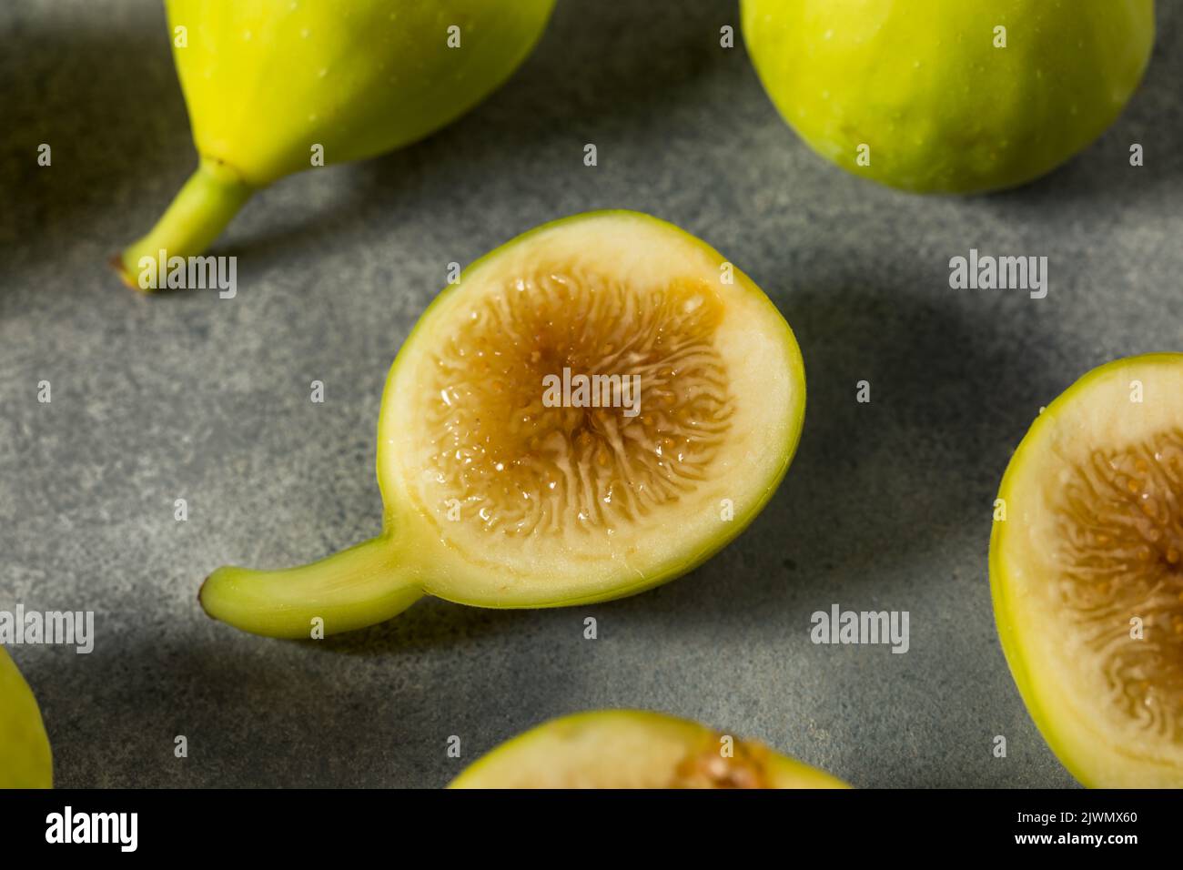 Raw Green Organic Figs Ready to Eat Stock Photo - Alamy