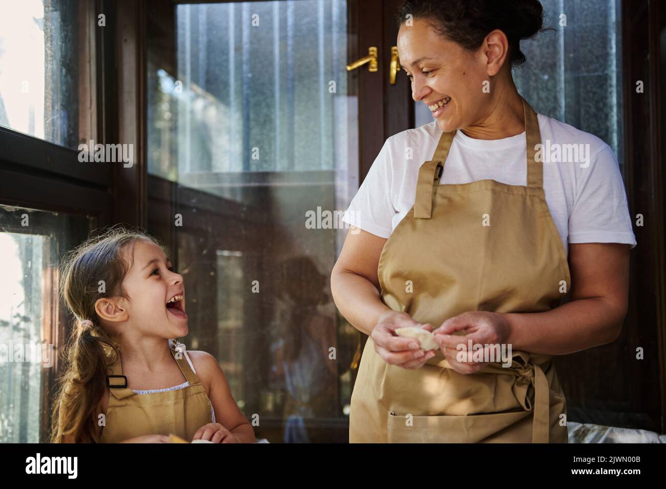 Happiness is spending time with mom. Loving mother and her little ...