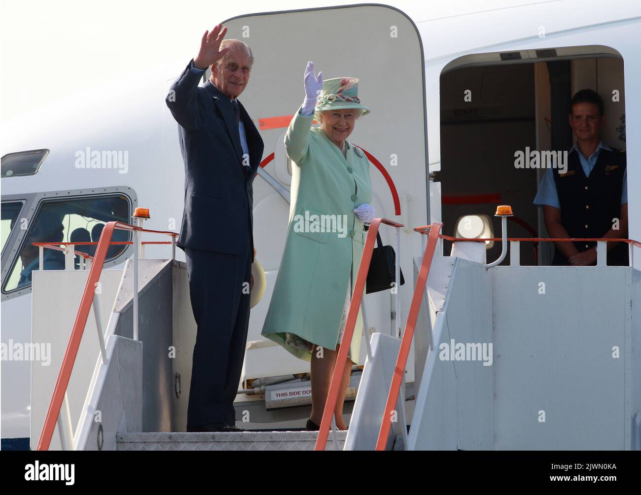 Queen Elizabeth II and Prince Phillip the Duke of Edinburgh depart ...