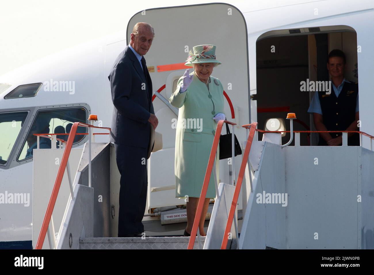 Queen Elizabeth II and Prince Phillip the Duke of Edinburgh depart ...