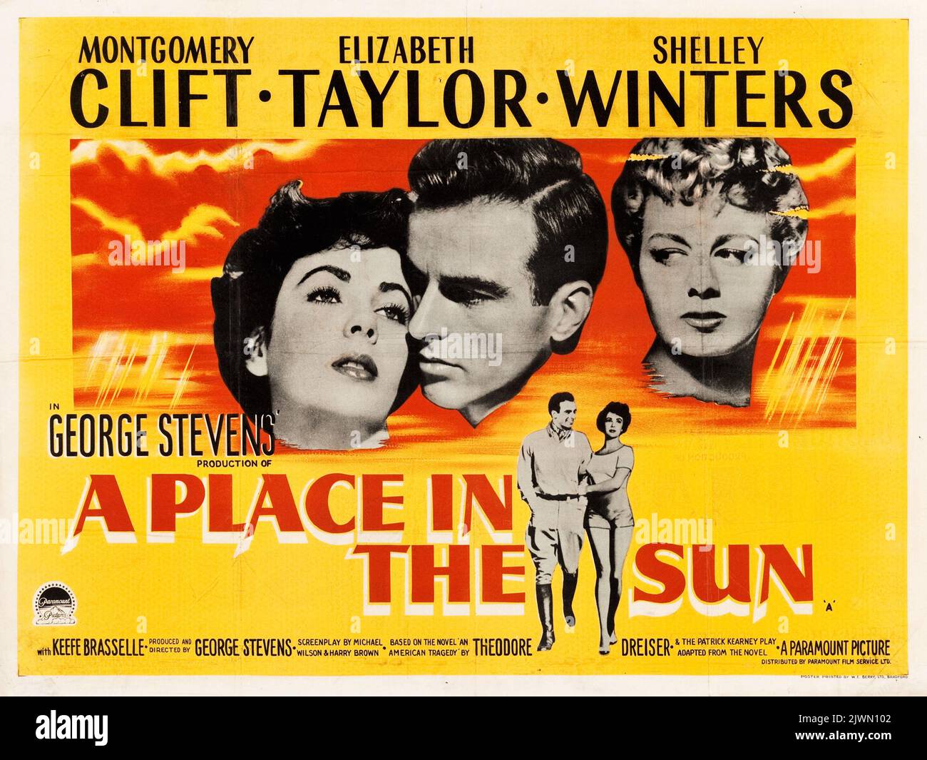 A Place in the Sun (Paramount, 1951) horizontal. Vintage film poster ...