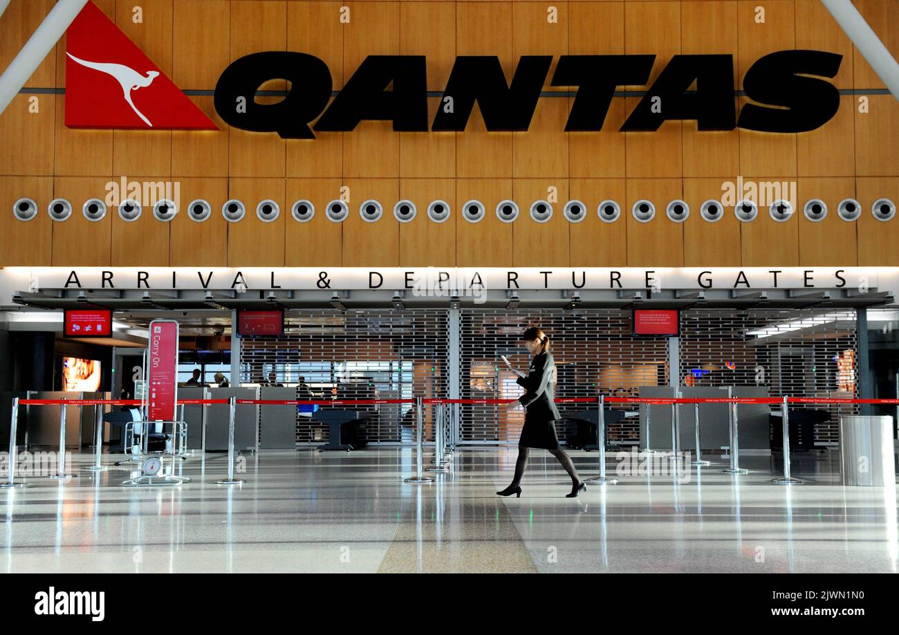 Qantas staff slowly start returning to work at the deserted domestic ...