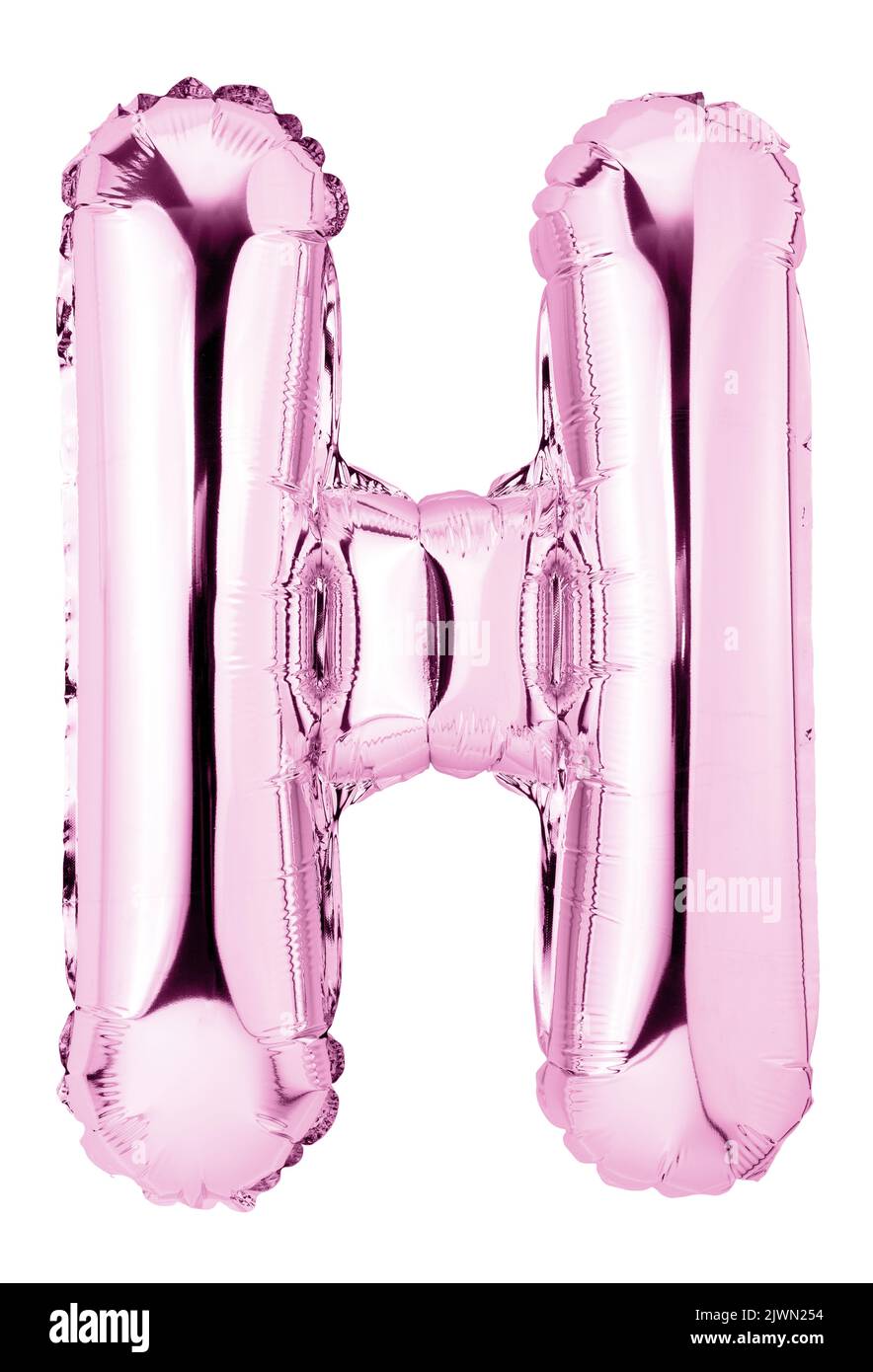 Letter H in pink mylar balloon isolated on white Stock Photo - Alamy