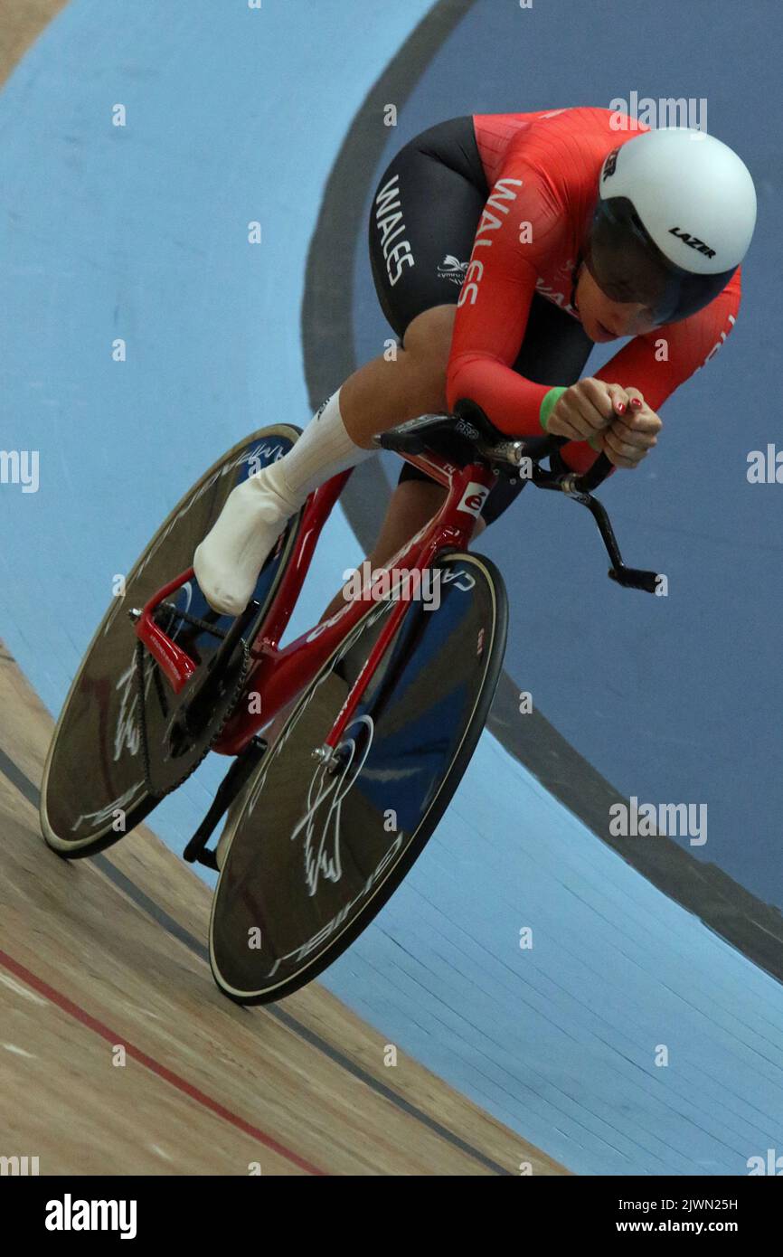Ella BARNWELL of Wales in the women's 3000m Individual Pursuit cycling ...