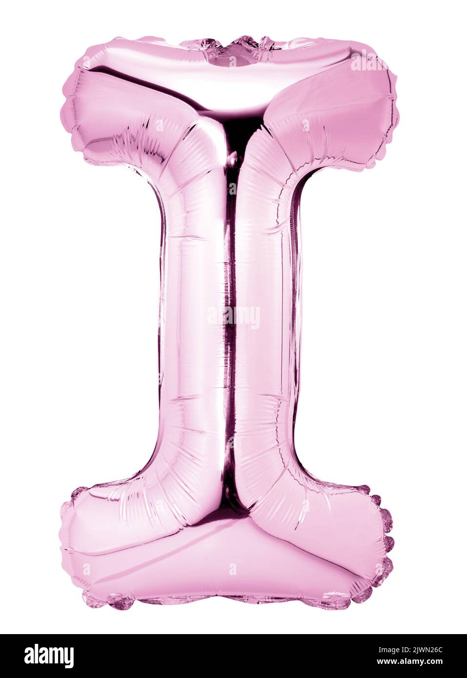 Letter I in pink mylar balloon isolated on white Stock Photo - Alamy