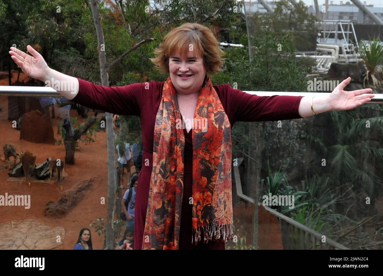 Singer Susan Boyle gestures during a media event at an australian ...