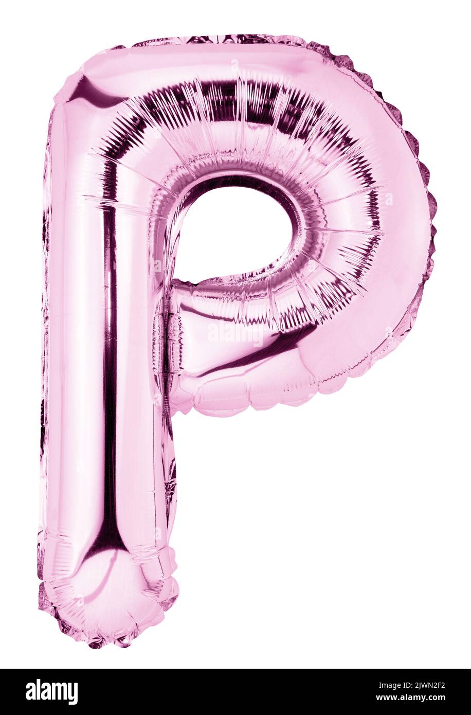 Letter P in pink mylar balloon isolated on white Stock Photo - Alamy