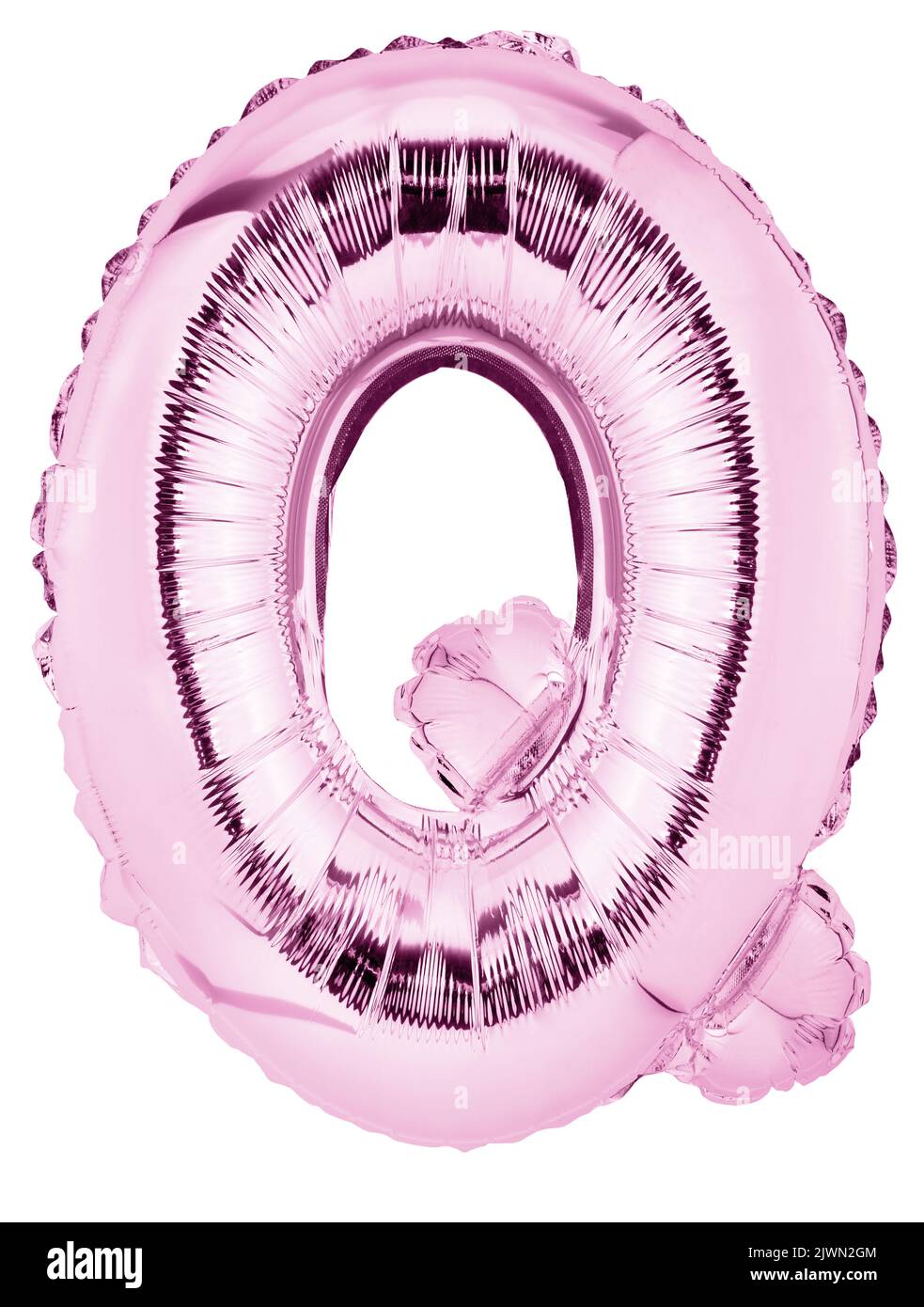 Letter Q in pink mylar balloon isolated on white Stock Photo - Alamy