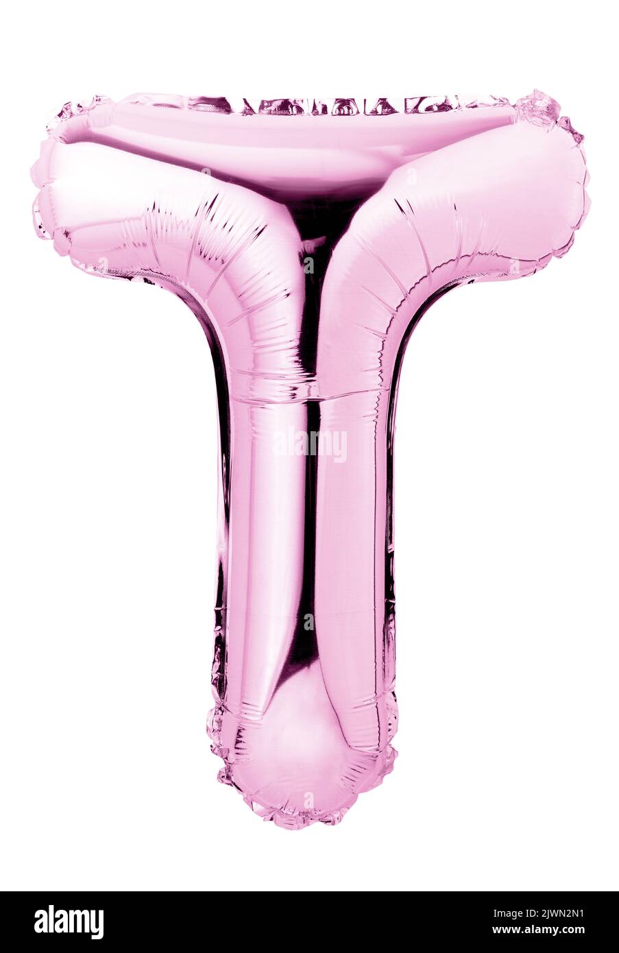 Letter T in pink mylar balloon isolated on white Stock Photo - Alamy