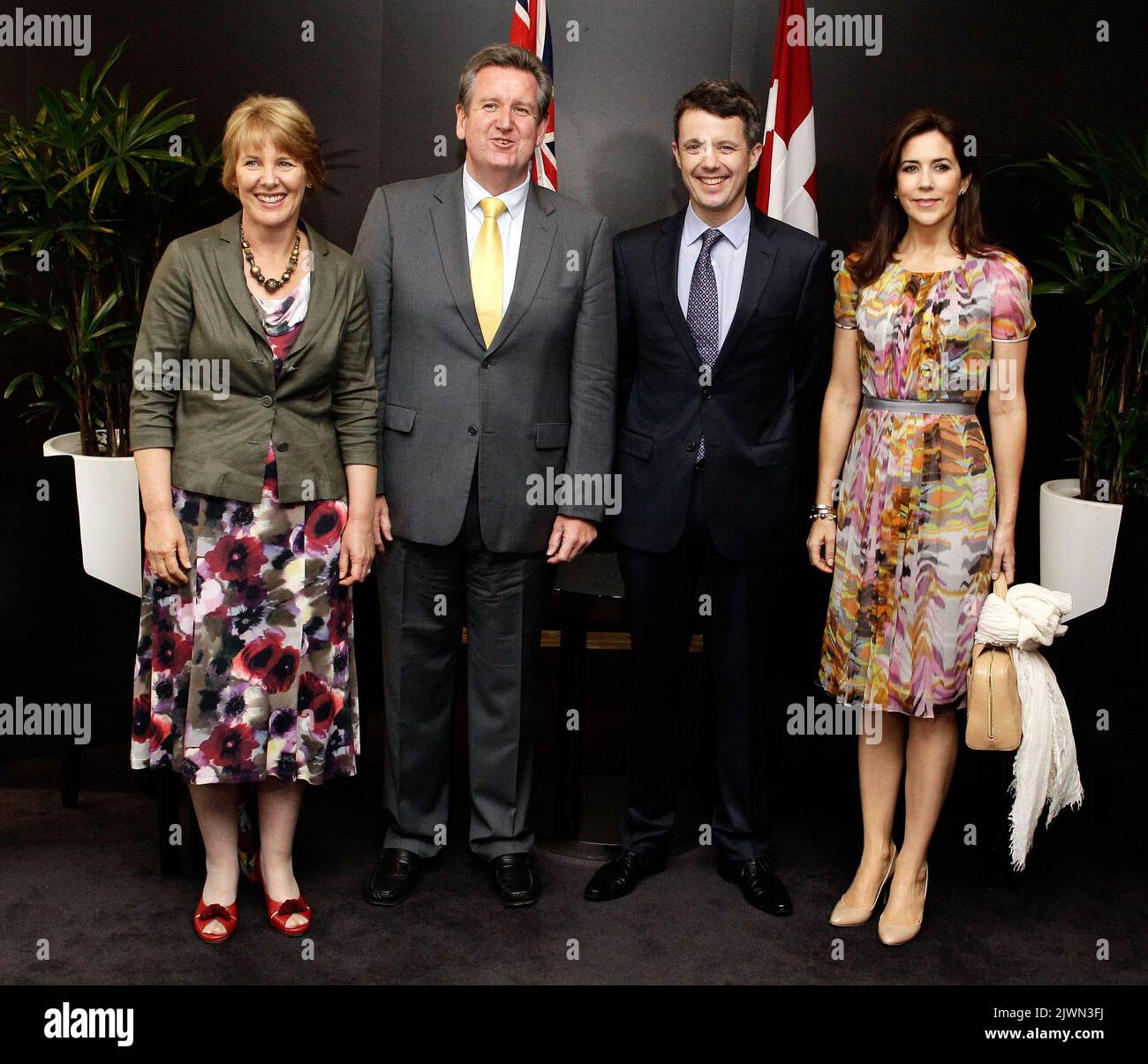 (L-R) Rosemary O'Farrell, NSW Premier Barry O'Farrell, Prince Frederik ...