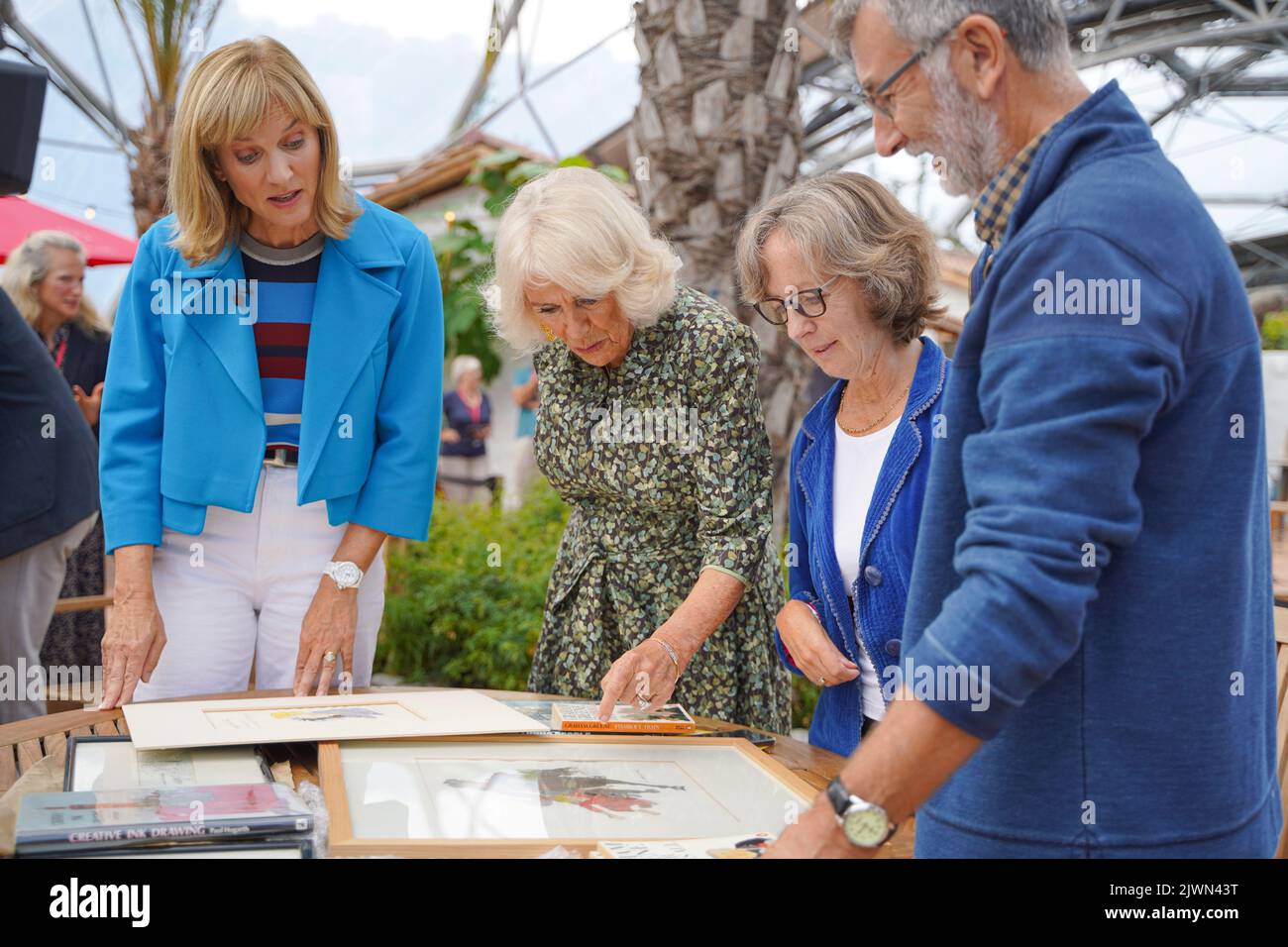 The Duchess of Cornwall (second left) with BBC presenter Fiona Bruce ...