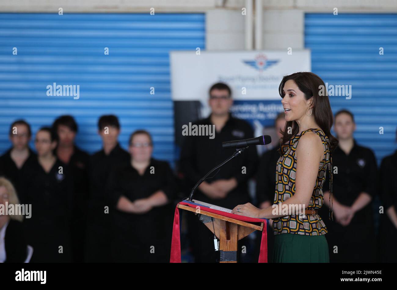 POOL IMAGES. Denmark's Crown Princess Mary during her visit to the ...