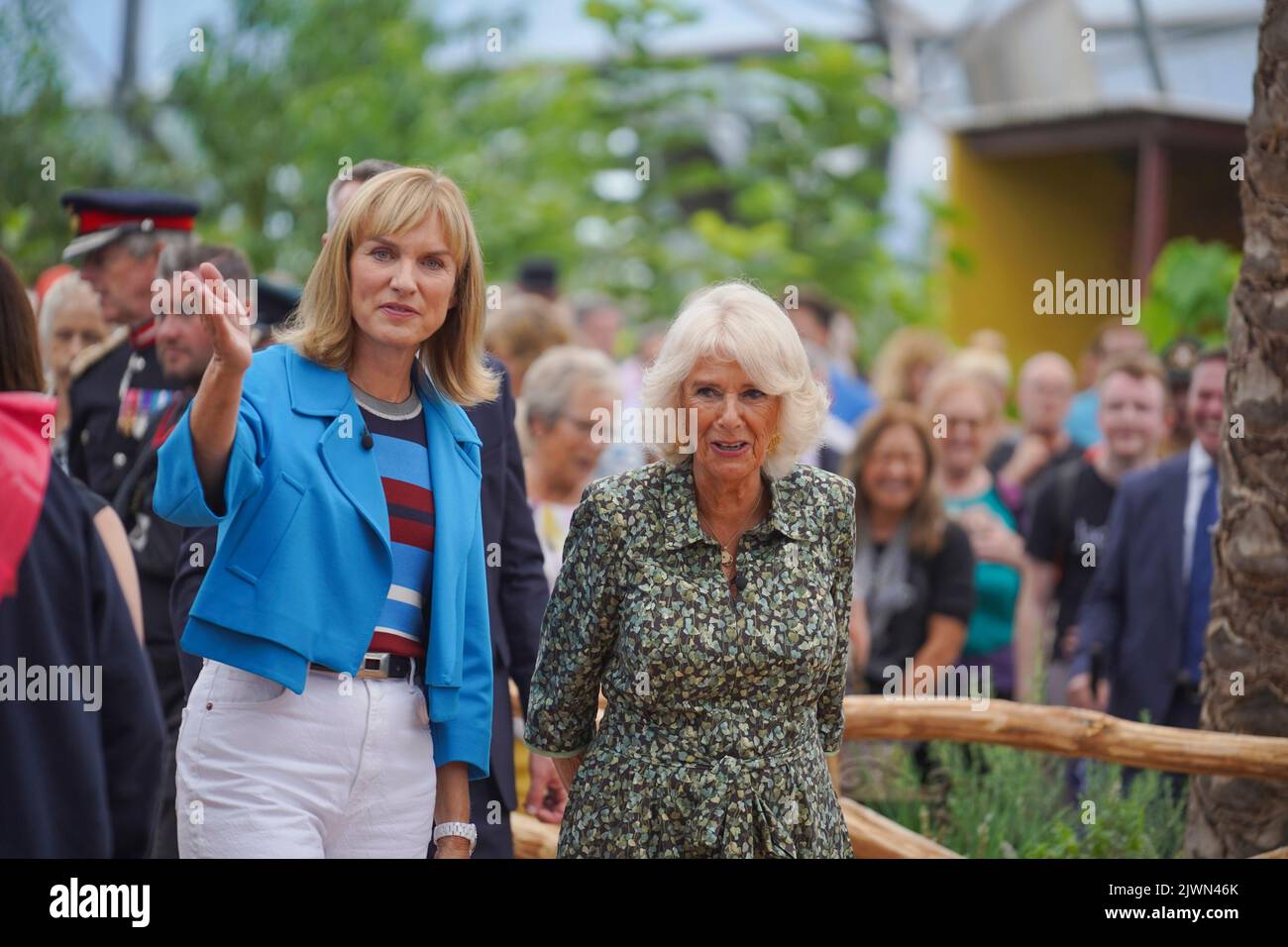 The Duchess of Cornwall with BBC presenter Fiona Bruce (left) during a ...