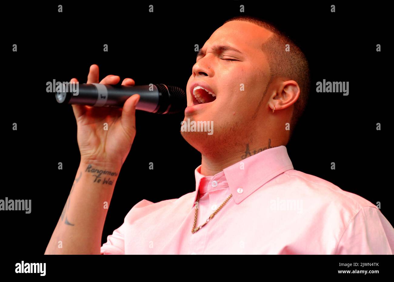 Australian singer Stan Walker performs at the Hard Rock Cafe Sydney ...