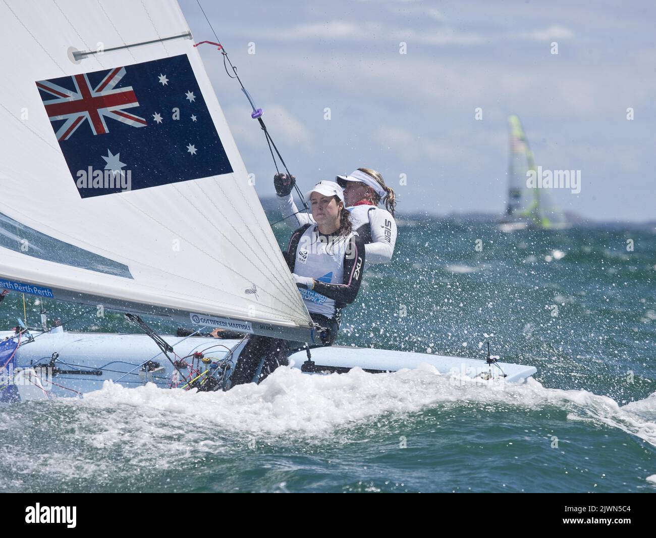 Elise Rechichi and Belinda Stowell for Australia during the 470 Women's ...