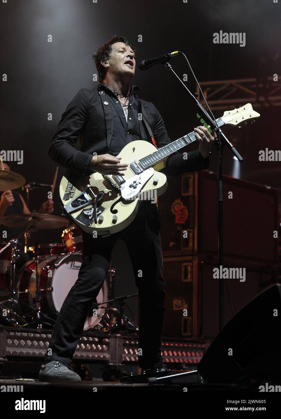 Chris Cheney of the Living End performs on stage at the Pyramid Rock ...