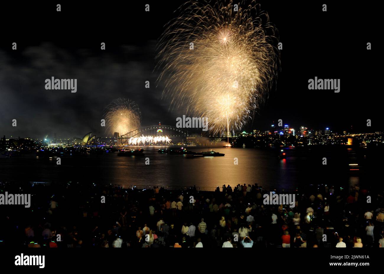 A 9 pm fireworks display light up the sky and begin the countdown to ...
