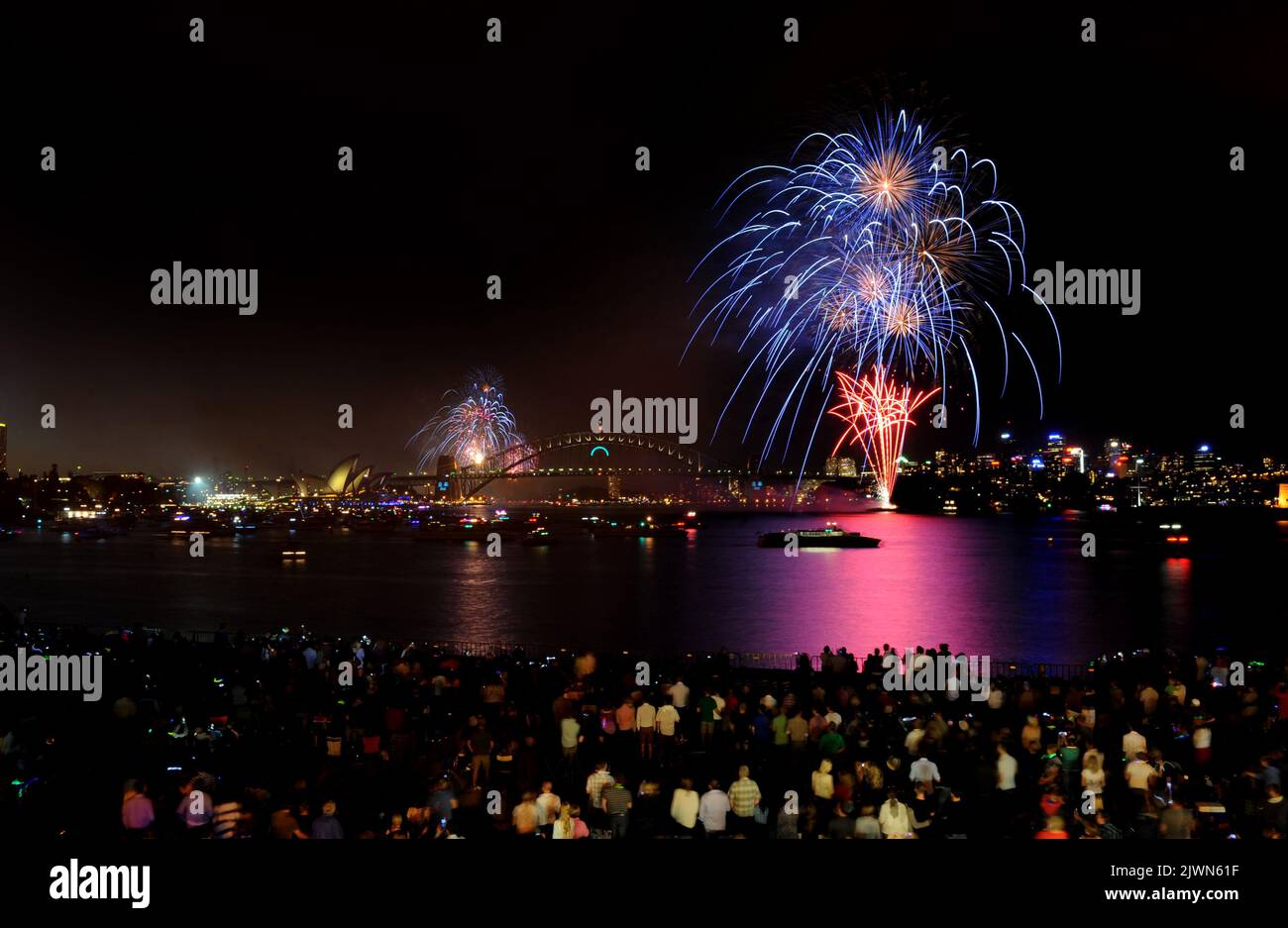A 9 pm fireworks display light up the sky and begin the countdown to ...