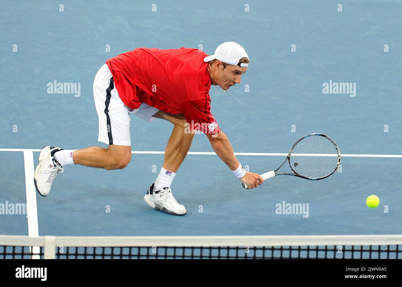 Australian Matthew Ebden reaches for the ball during his first round ...