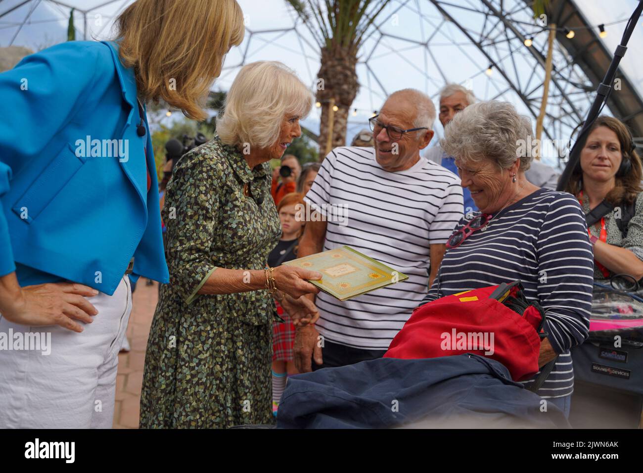 The Duchess of Cornwall (second left) with BBC presenter Fiona Bruce ...