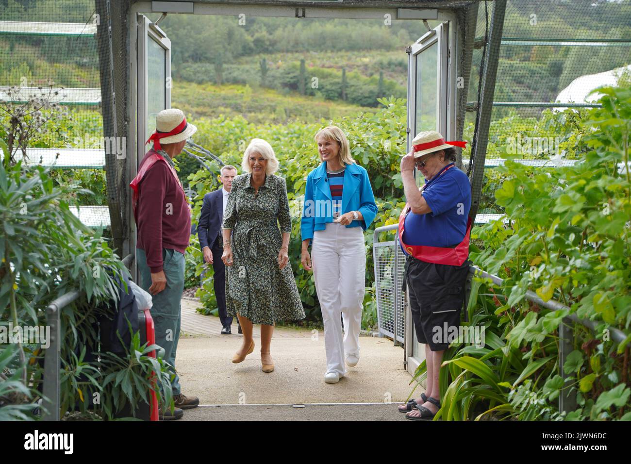The Duchess of Cornwall (left) with BBC presenter Fiona Bruce during a ...