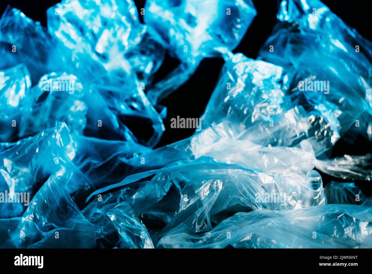 pollution art background plastic recycling blue Stock Photo - Alamy
