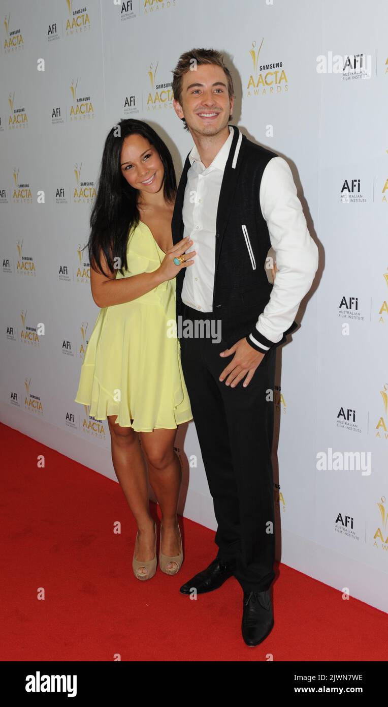 Australian actor Ryan Corr and Dena Kaplan arrives at the AACTA Awards ...