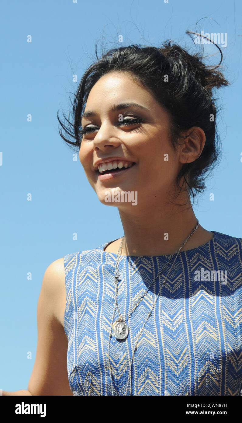 American actor Vanessa Hudgens poses for photographs on Bondi Beach in ...