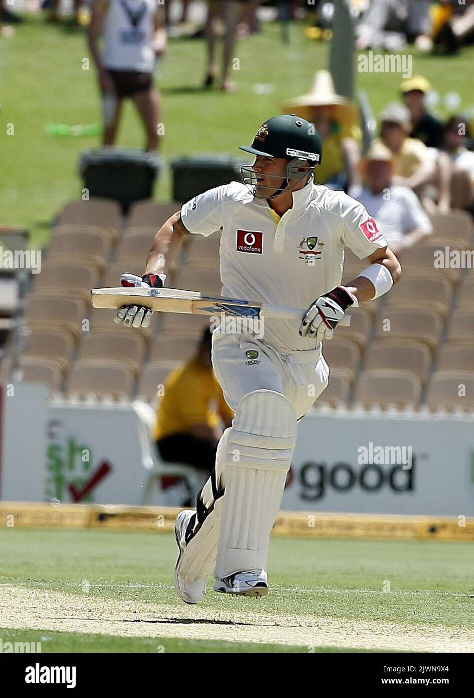 Australian captain Michael Clarke goes for a quick run on day 1 of the ...