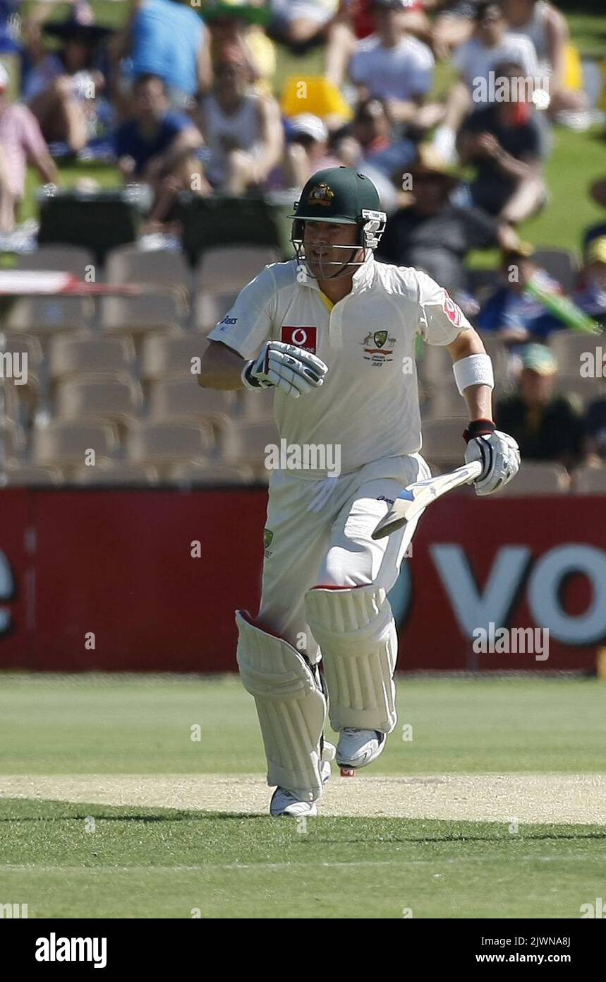 Michael Clarke of Australia gets a quick run on day 2 of the fourth ...